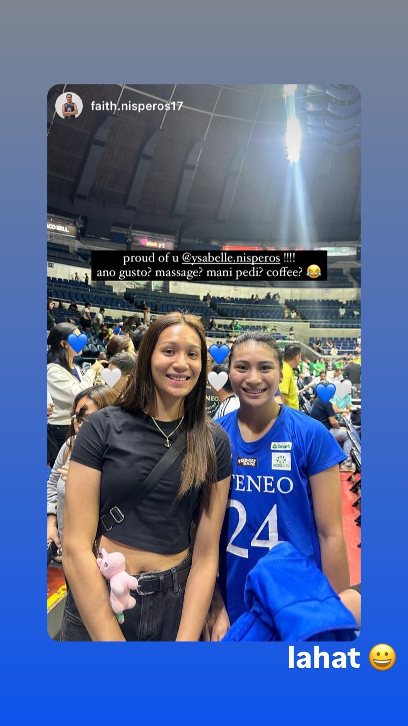 Akari Chargers’ Faith Nisperos is a supportive Ate to her younger sister, Ateneo’s Yssa ...